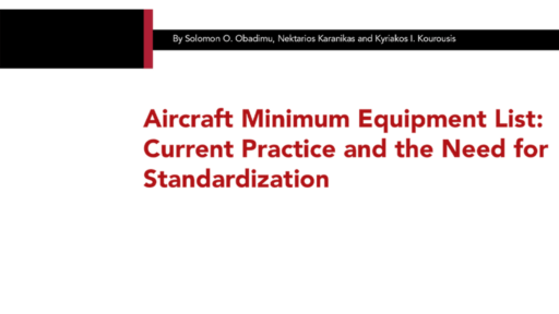 Aircraft Minimum Equipment List: Current Practice and the Need for ...