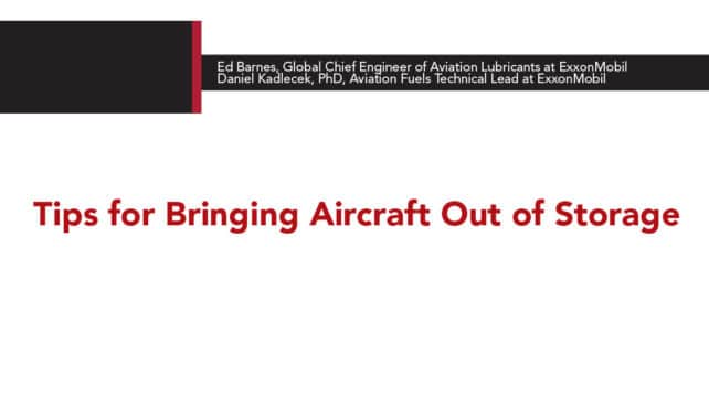 TIPS FOR BRINGING AIRCRAFT OUT OF STORAGE | Aviation Maintenance Magazine